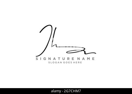 Initial Letter IH Logo - Handwritten Signature Logo - Simple Vector ...