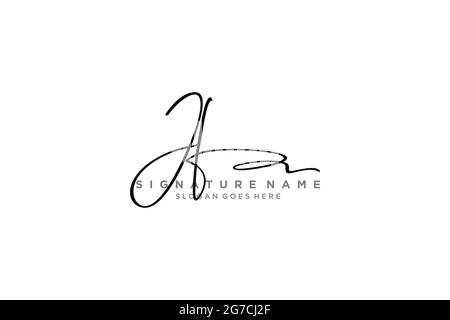 JF Initial letter handwriting and signature logo. A concept handwriting ...