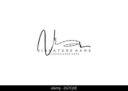 NR Letter Signature Logo Template elegant design logo. Hand drawn ...