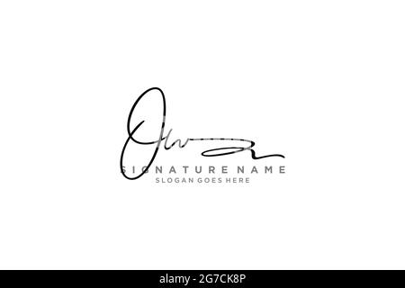 OW Letter Signature Logo Template elegant design logo. Hand drawn ...