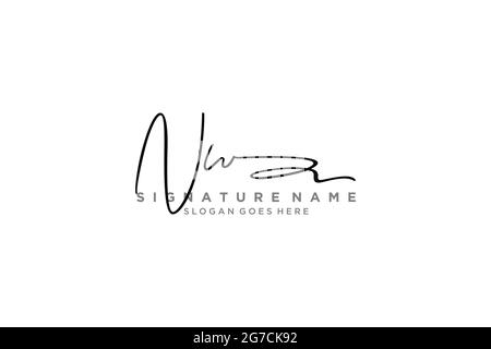 Initial Letter NW Logo - Handwritten Signature Style Logo - Simple ...