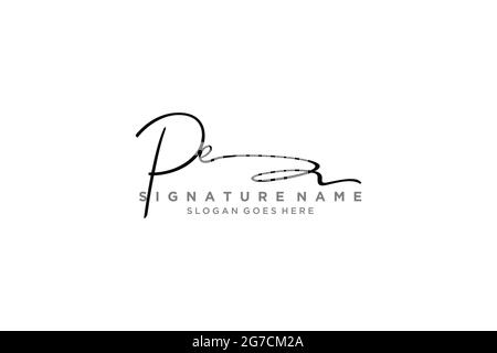 Initial Letter PE Logo - Handwritten Signature Style Logo - Minimal ...