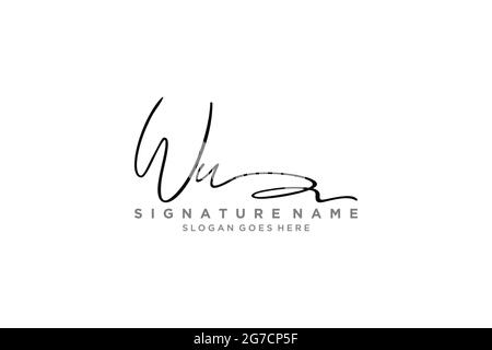 Initial Letter WU Logo - Handwritten Signature Logo - Simple Vector ...