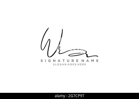 Initial Letter WR Logo - Handwritten Signature Logo - Simple Vector ...