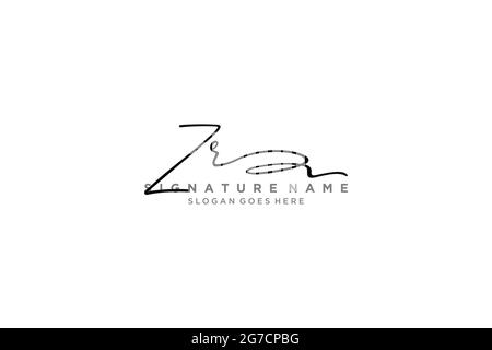 ZR Letter Signature Logo Template elegant design logo Sign Symbol ...