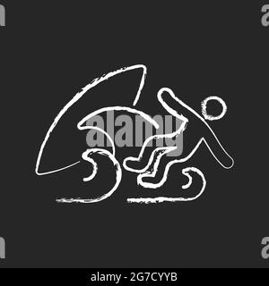 Surf wipeout white linear icon for dark theme Stock Vector Image & Art ...