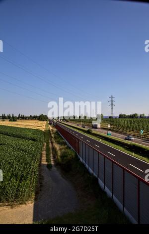 Italian highway seen from above a bridge in summer Stock Photo - Alamy