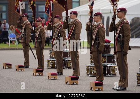 Paras during a ceremony to present new colours to the Parachute ...