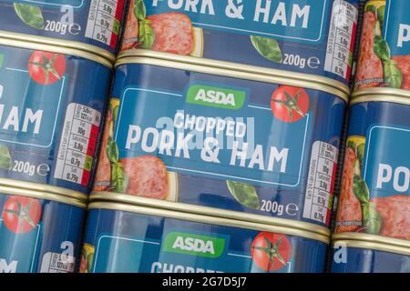 ASDA own-label chopped pork and ham tinned luncheon meat / Spam. For ...