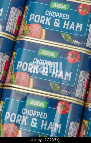 ASDA own-label chopped pork and ham tinned luncheon meat / Spam. For ...