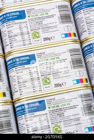 ASDA own-label chopped pork and ham tinned luncheon meat / Spam. For ...