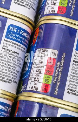 ASDA own-label chopped pork and ham tinned luncheon meat / Spam. For ...