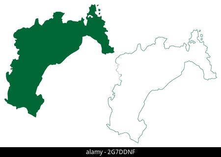 Dausa district (Rajasthan State, Republic of India) map vector ...