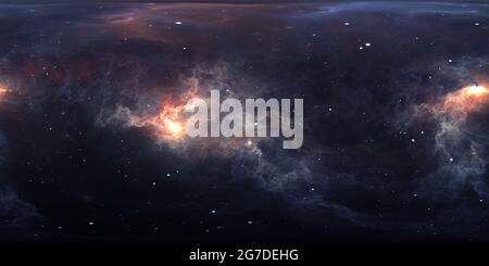 360° view of Interstellar cloud of gas and dust. Deep outer space ...