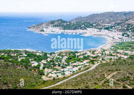 Stunning aerial view of The Costa Brava coastal region in summer in ...