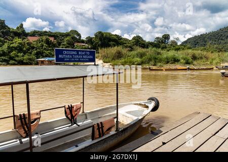 Kuala Tembeling, Malaysia, July12, 2021: Tourist arrive at Kuala ...