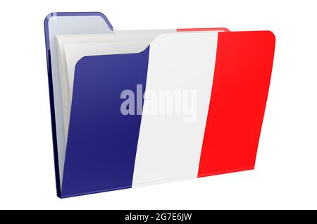 folder icon with flag of france on white background Stock Photo - Alamy