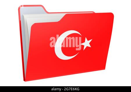 folder icon with flag of turkey on white background Stock Photo - Alamy