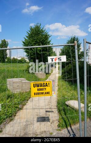 POZNAN, POLAND - Jul 19, 2017: A construction barrier of the Budopol ...