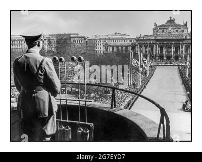 Adolf Hitler on the balcony of the town hall in Jaegerndorf (today ...