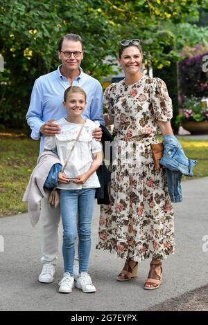Princess Estelle, Prins Daniel and Crownprincess Victoria arrive at the ...