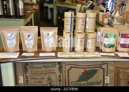 Oahu, HI. U.S.A. 6/2&7/2021. Green World Coffee Farm. Green Farm is a ...
