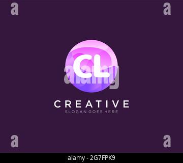 Initial CL logo template with modern frame. Minimalist CL letter logo ...