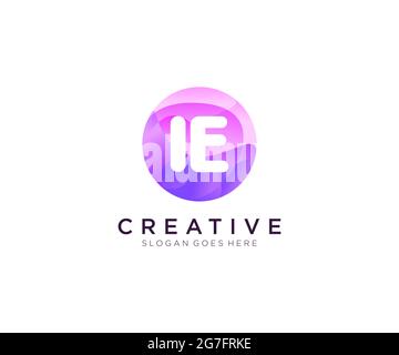 Initial IE logo template with modern frame. Minimalist IE letter logo ...