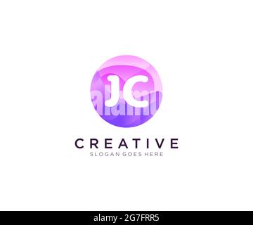 JC Initial Letter Colorful logo icon design template elements Vector ...