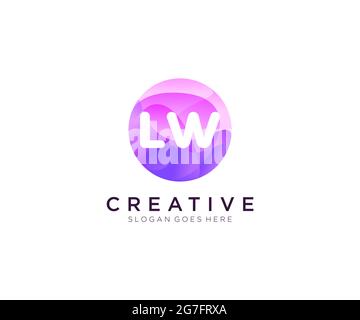 LW initial logo with rounded circle vector graphic Stock Vector Image ...