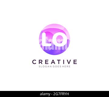Initial LO logo template with modern frame. Minimalist LO letter logo ...