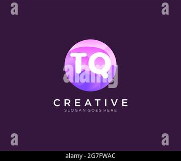 Initial TQ logo template with modern frame. Minimalist TQ letter logo ...
