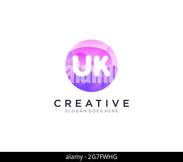 UK initial logo with rounded circle vector graphic Stock Vector Image ...