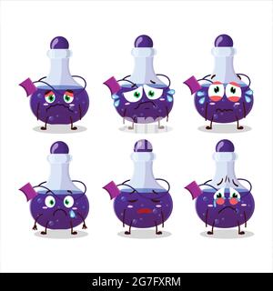 Purple potion cartoon character with sad expression Stock Vector Image ...