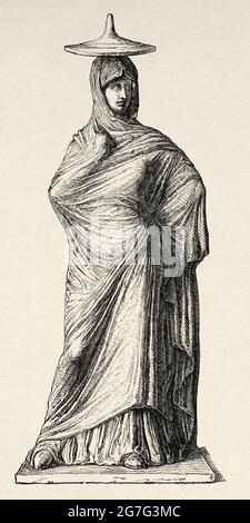 ancient world, Greece, young woman with scroll, reading, after drawing ...