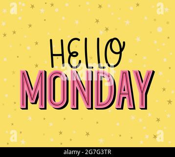 note of hello monday Stock Vector Image & Art - Alamy