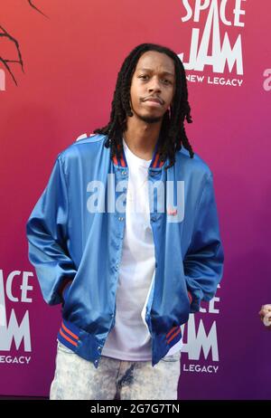 Juel Taylor at the world premiere of "Space Jam: A New Legacy" held at ...