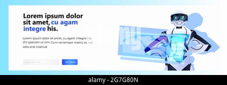 robotic doctor surgeon near virtual screen medicine healthcare ...