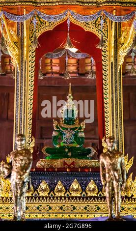 Wat Yai Suwannaram temple with green emerald buddha in Phetchaburi ...