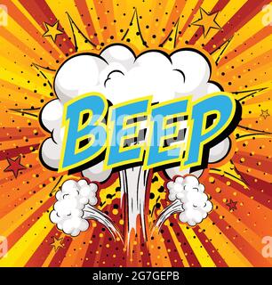 Word Beep on comic cloud explosion background illustration Stock Vector ...