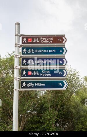 Direction sign for the Sustrans National Cycle Network Route 7 ...