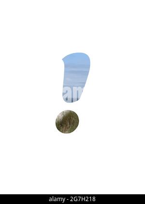 text with exclamation mark on sky background Stock Photo - Alamy