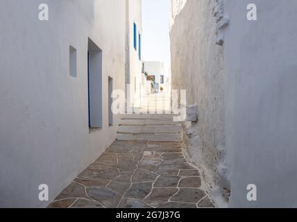 Greece, Sifnos island. Apollonia chora village. Traditional greek ...