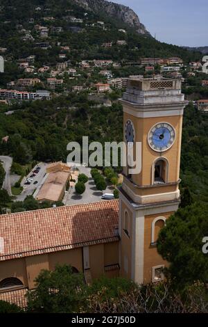 Eze, France - June 17, 2021 - a medieval town in the hills of the ...
