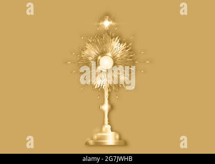 Catholic church ceremony monstrance, ostensory adoration to the blessed ...