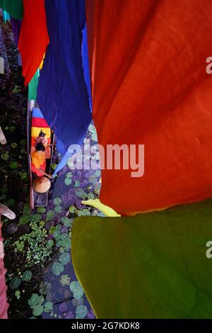 Colorful clothes in Inle lake Myanmar Stock Photo - Alamy