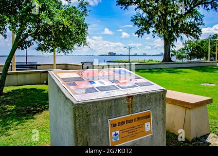 The eight flags that have flown over Mississippi are displayed at Fort ...