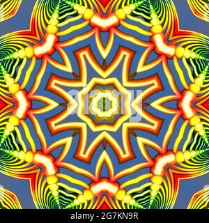 3D render of plastic colorfull background tile with imprinted fractal ...