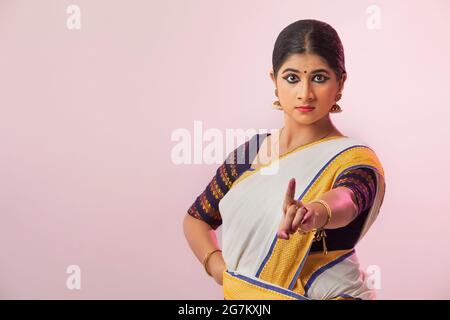 Indian classical dancer expressing anger through her dance form Stock ...