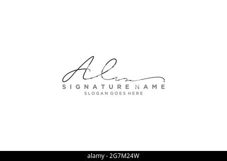 AL Initial letter handwriting and signature logo. A concept handwriting ...
